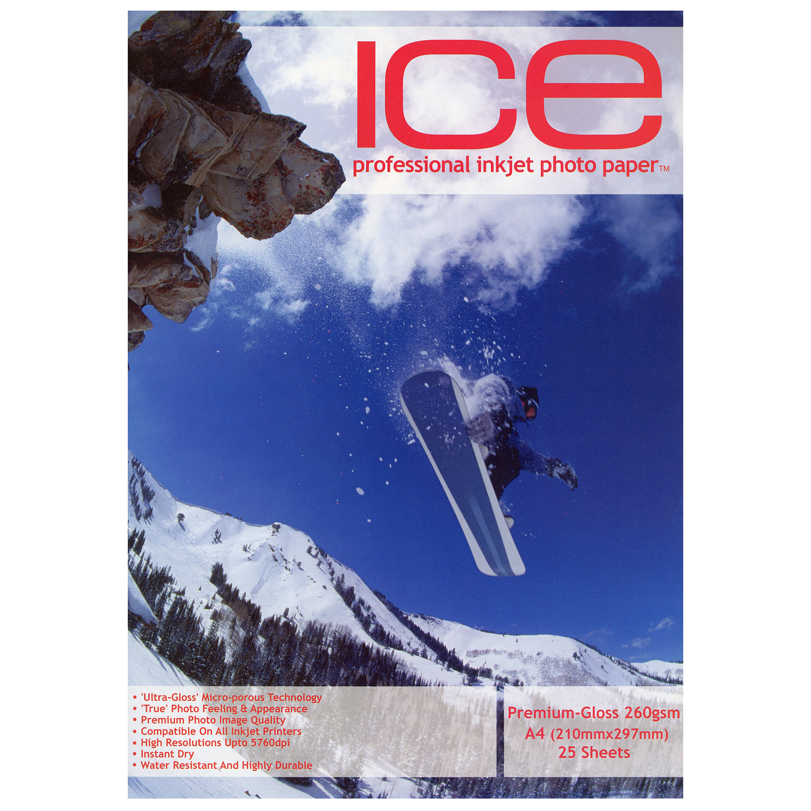 Ice Professional A4 Premium Gloss Inkjet Photo Printing Paper – 260gsm ...