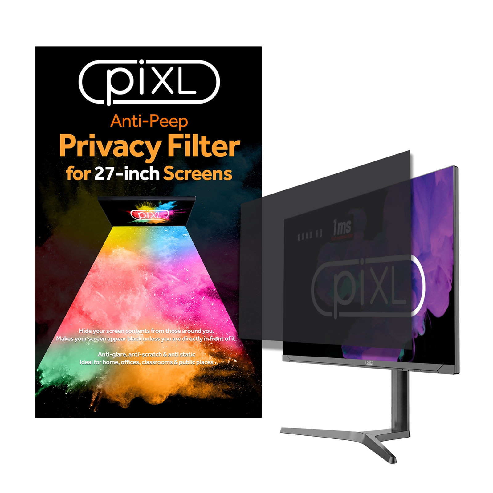 piXL 27 Inch Monitor Privacy Screen/ Privacy Filter, Anti-Glare, Anti ...